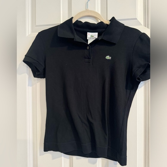 Lacoste | Tops | Black Womens Polo Top Lacoste 4 | Poshmark
